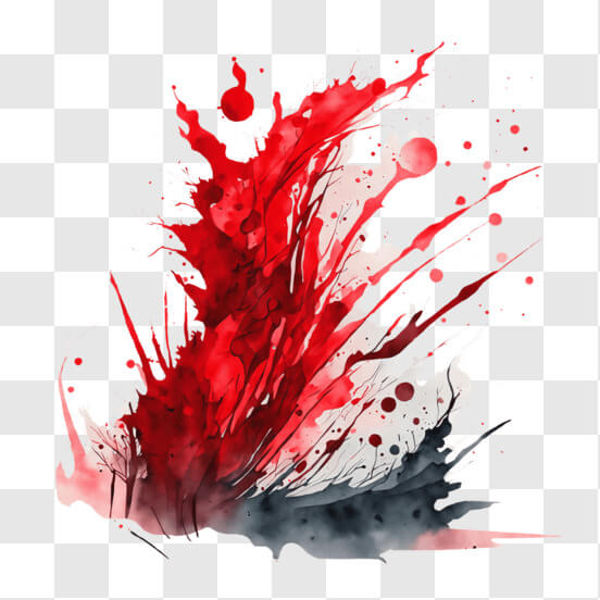 Download Abstract Red and Black Paint Splatter Artwork PNGs Online ...