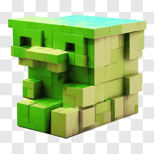 Download Green Cube Similar to Minecraft Block Design PNGs Online ...
