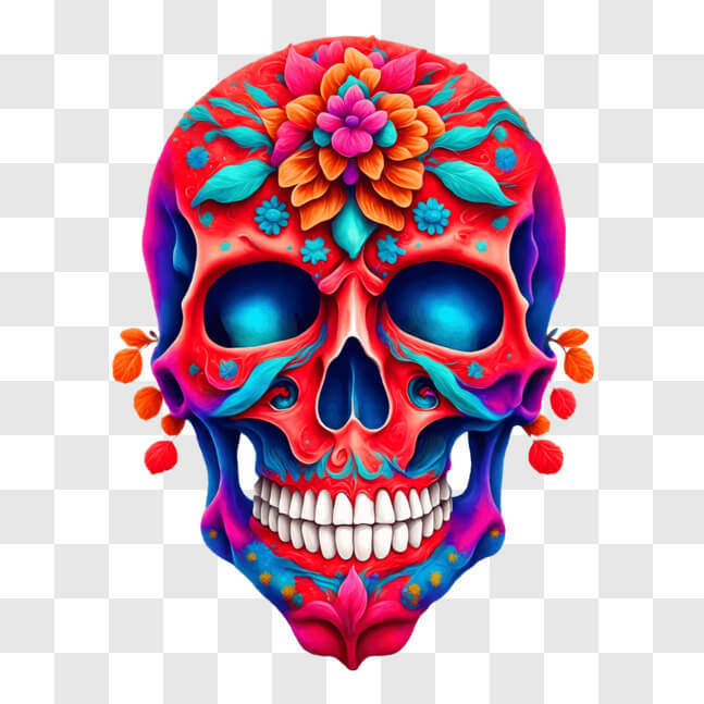 Baixe Caveira de Açúcar Colorida para Celebração do Dia dos Mortos PNGs ...