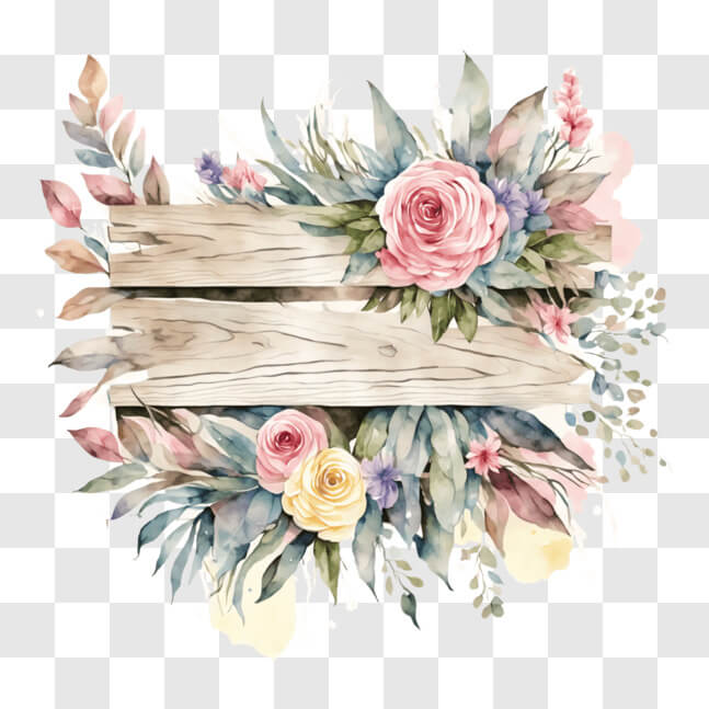 Download Colorful Wooden Floral Sign for Celebrations PNGs Online ...