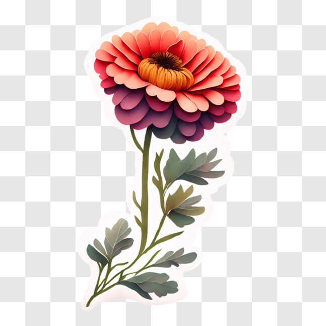 Download Orange Flower Sticker on Black Background PNGs Online ...