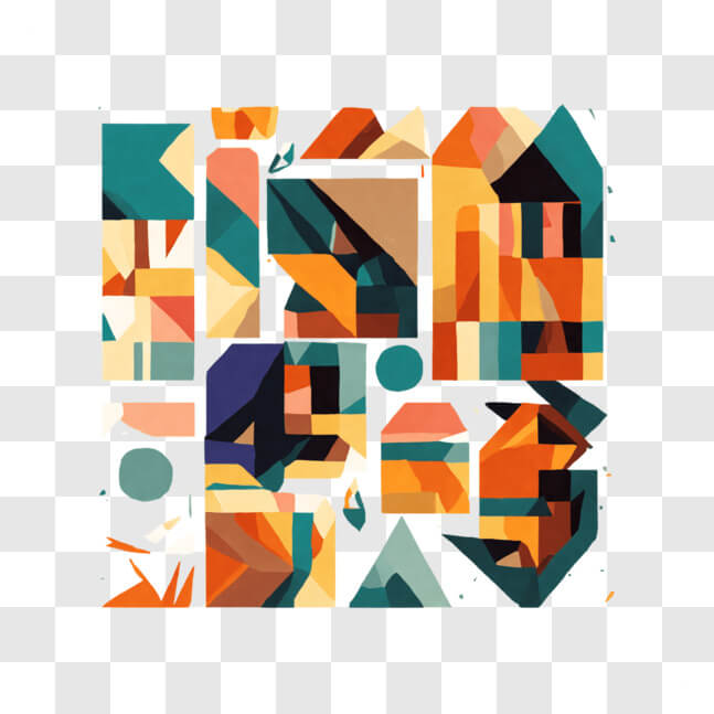 Download Colorful Abstract Geometric Shapes PNGs Online - Creative Fabrica