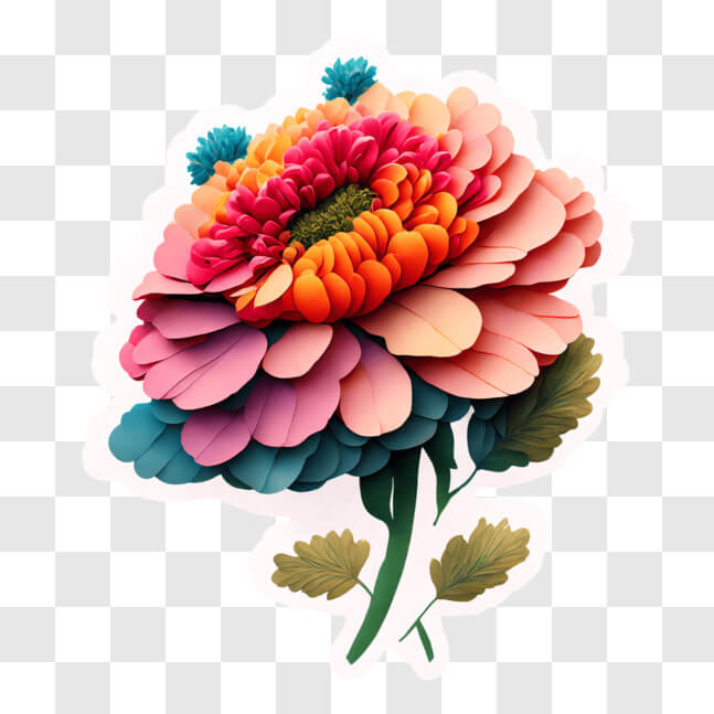 Download Colorful Flower Sticker on Black Background PNGs Online ...