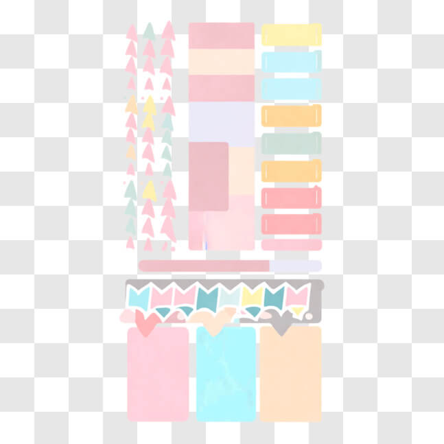Download Pastel Planner Sticker Sheet with Triangles, Circles, and ...