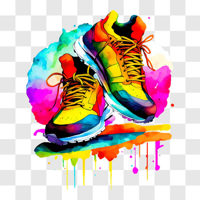 Download Colorful Abstract Painting of Sneakers PNGs Online - Creative ...