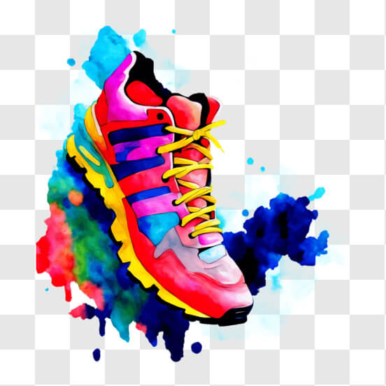 Download Stylish and Vibrant Shoes with Colorful Pattern PNG Online ...