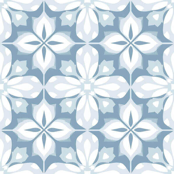 Download Blue and White Floral Tile Pattern Patterns Online - Creative ...