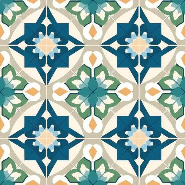 Download Abstract Tiled Pattern in Blue, Green, and Orange Patterns ...