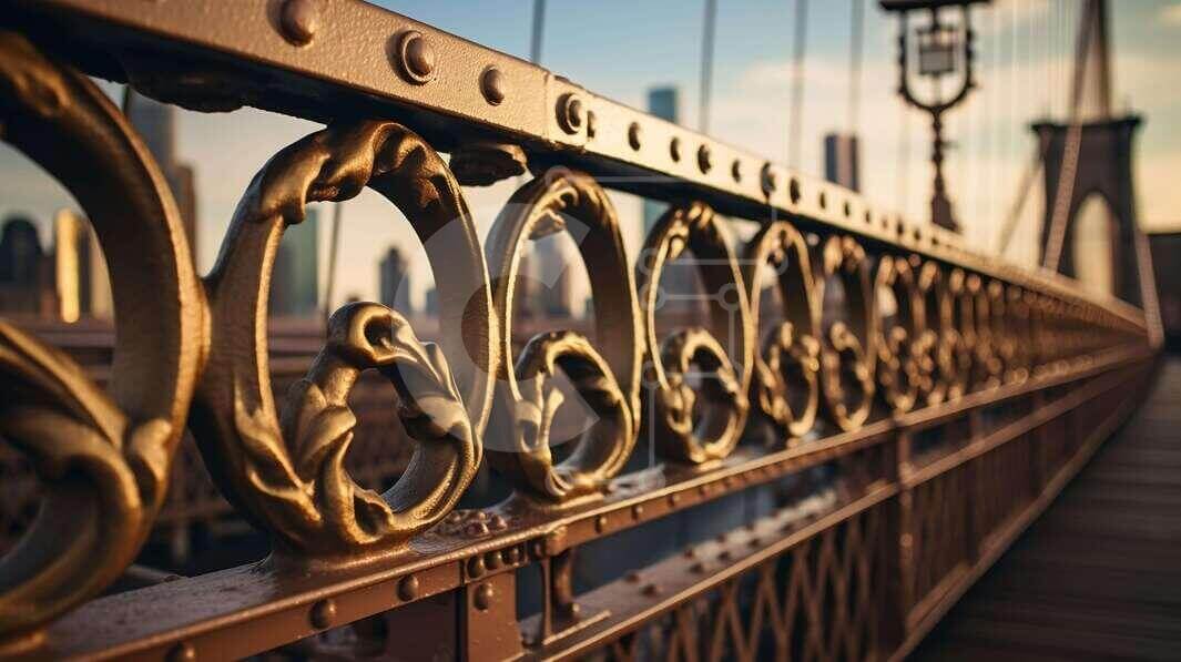 Elegant Bridge with Ornate Railing and Illumination stock photo ...