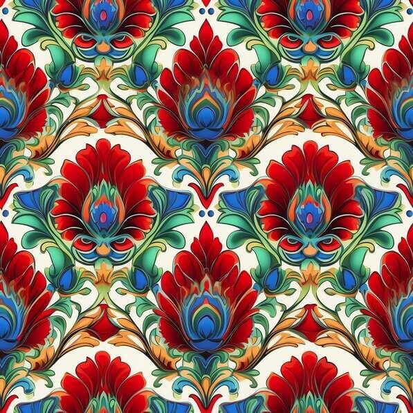 Download Seamless Floral Pattern in the Style of Traditional Russian ...
