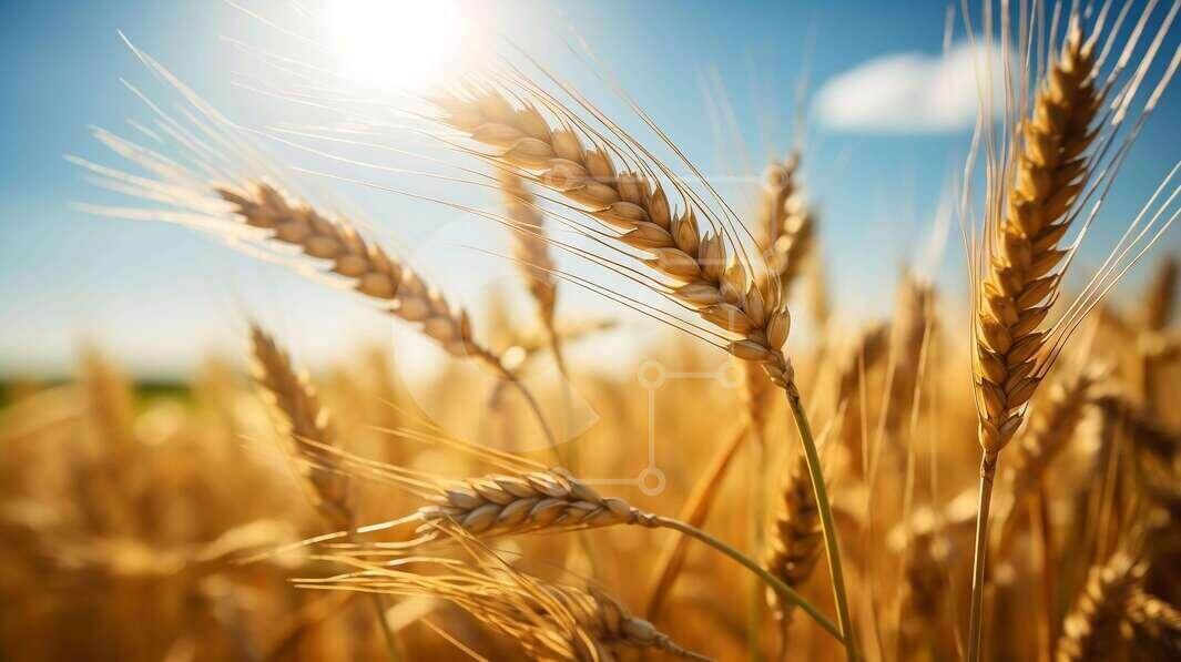 Golden Wheat Field in Summer Sunshine stock photo | Creative Fabrica