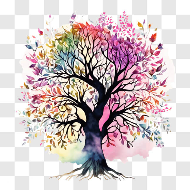 Baixe Árvore Colorida Simbolizando Paz e Harmonia PNGs - Creative Fabrica