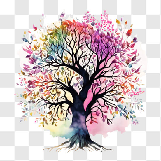Download Colorful Peace Tree representing family, friendship, love, and ...