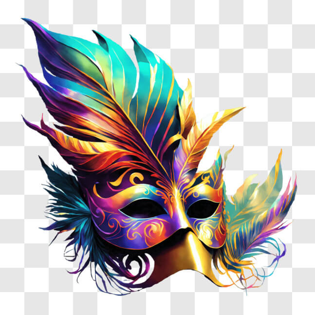 Download Colorful Masquerade Mask with Feathers PNGs Online - Creative ...