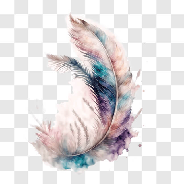 Download Abstract Feather Painting with Watercolor Splashes PNGs Online ...