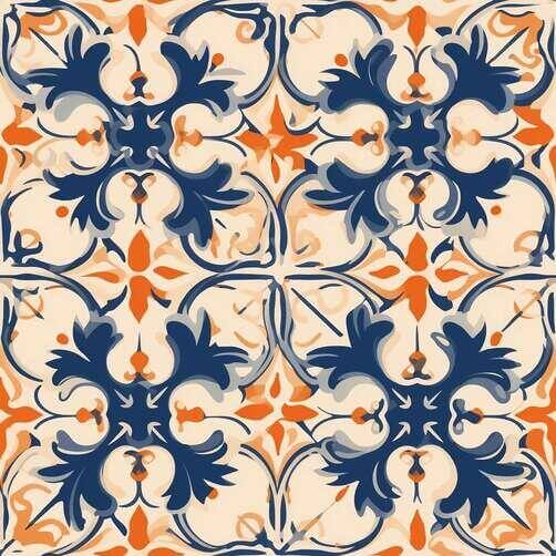 Download Blue and Yellow Floral Tiled Pattern for Decorative Use ...