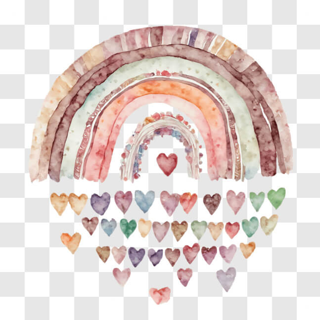Download Colorful Heart-Shaped Rainbow Watercolor Painting PNGs Online ...