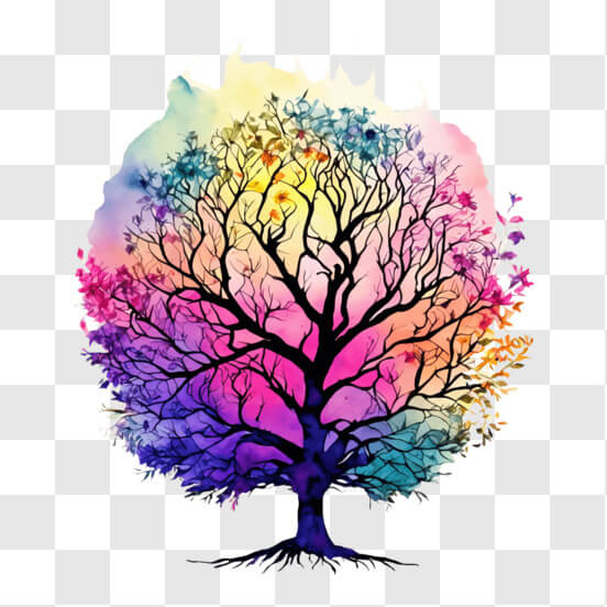 Download Colorful Peace Tree representing family, friendship, love, and ...