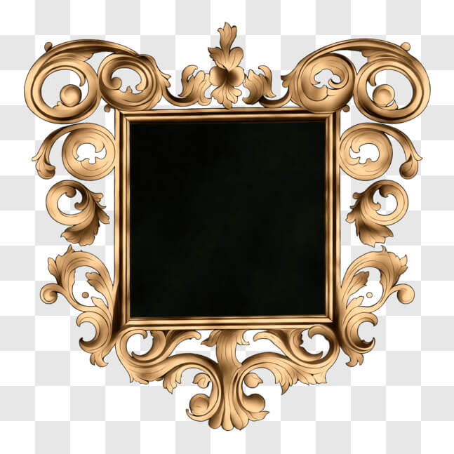 Download Ornate Gold Frame with Intricate Floral Designs PNGs Online ...