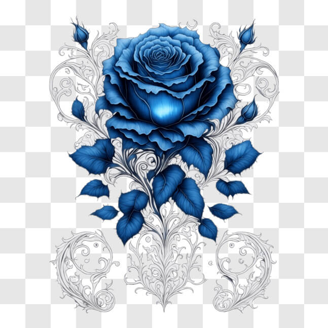 Download Blue Rose Ornamental Design for Home and Office Decor PNGs ...