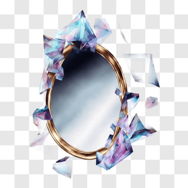 Download Broken Mirror with Colorful Crystals PNGs Online - Creative ...