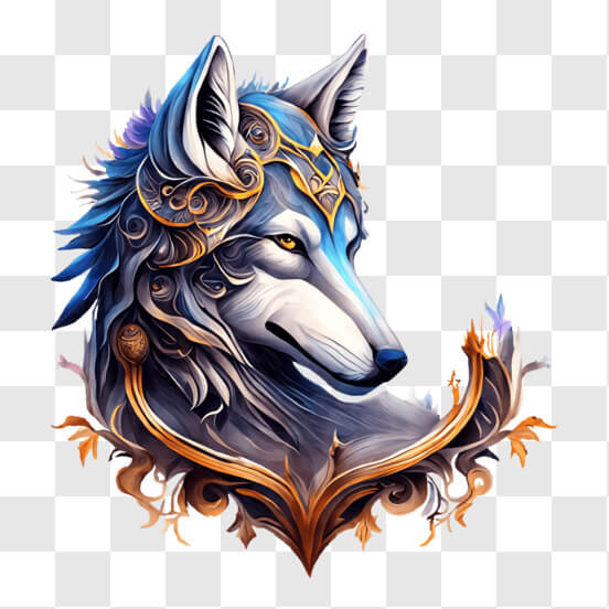 Download Colorful Abstract Wolf Head PNGs Online - Creative Fabrica