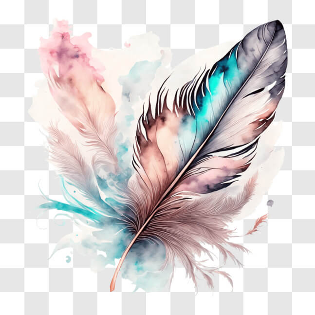 Download Kleurrijke Waterverf Veer Zwevend in de Lucht PNGs online op ...