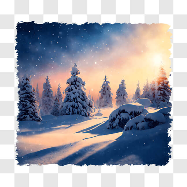 Download Idyllic Winter Scene with Snowy Trees PNGs Online - Creative ...
