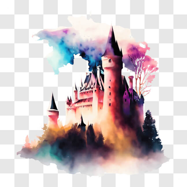 Download Colorful Abstract Castle Painting PNGs Online - Creative Fabrica