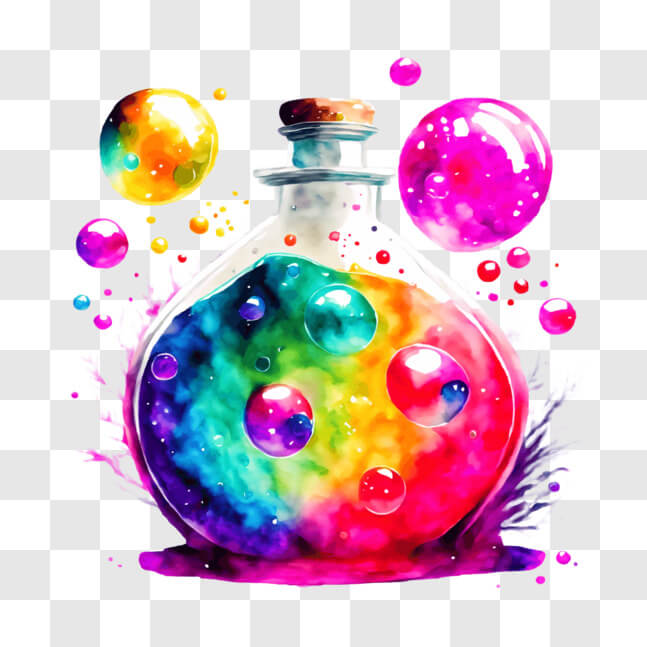 Download Colorful Bubble Bottle for Science and Magic PNGs Online ...