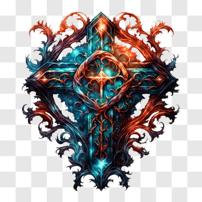 Download Colorful Ornate Cross for Fantasy and Gothic Art PNGs Online ...