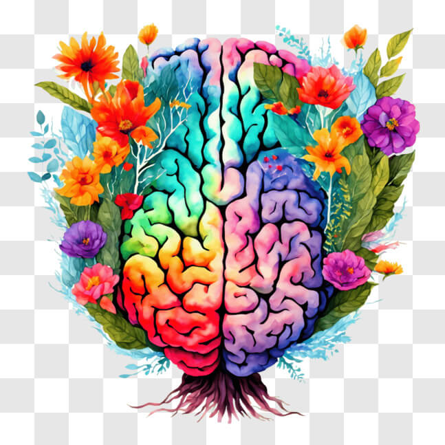 Download Colorful Brain with Flowers - Importance of the Human Mind and ...