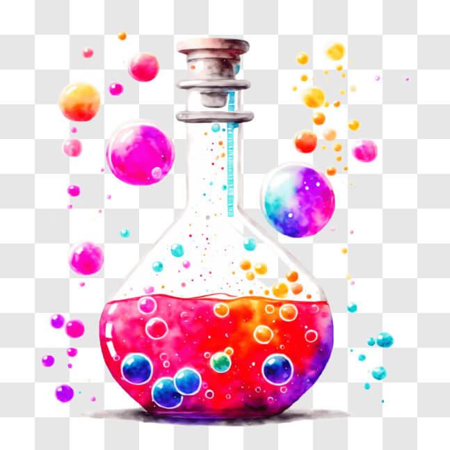 Download Colorful Beaker with Bubbles for Science Experiments PNGs ...