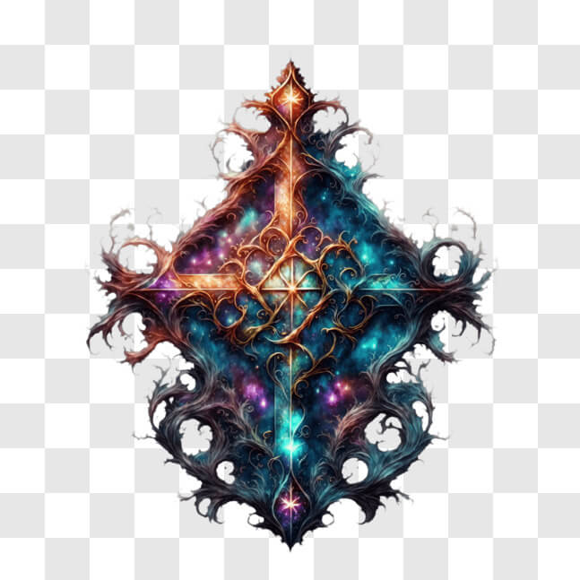 Download Abstract Cross with Colorful Lights Orb PNGs Online - Creative ...