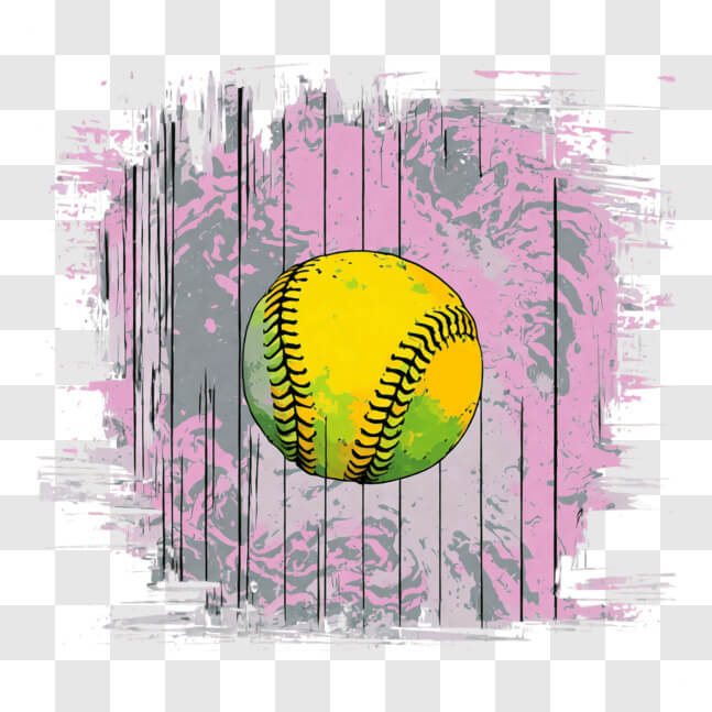 Download Softball Ball in Abstract Grunge-style Painting PNGs Online ...
