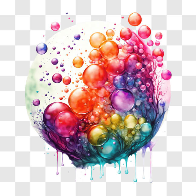 Download Colorful Bubble Painting with Drips and Splashes PNGs Online ...