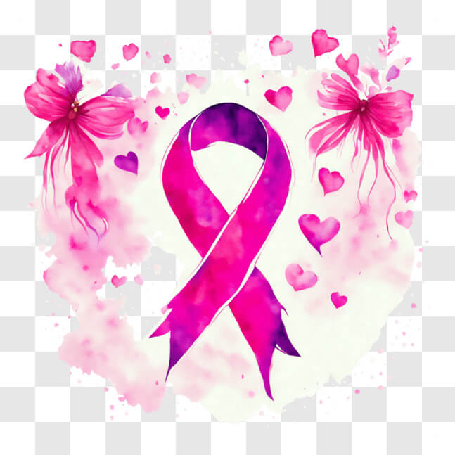 Download Breast Cancer Awareness - Pink Ribbon, Flowers, and Hearts ...