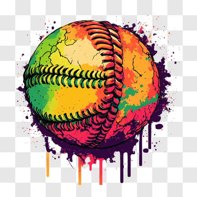 Download Colorful Paint Splattered Baseball PNGs Online - Creative Fabrica