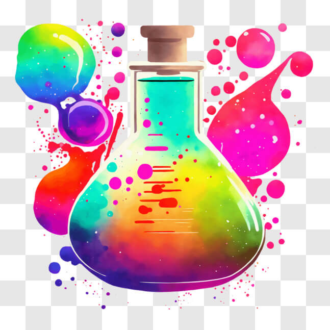 Download Colorful Science Experiment with Beaker and Paint Splashes ...
