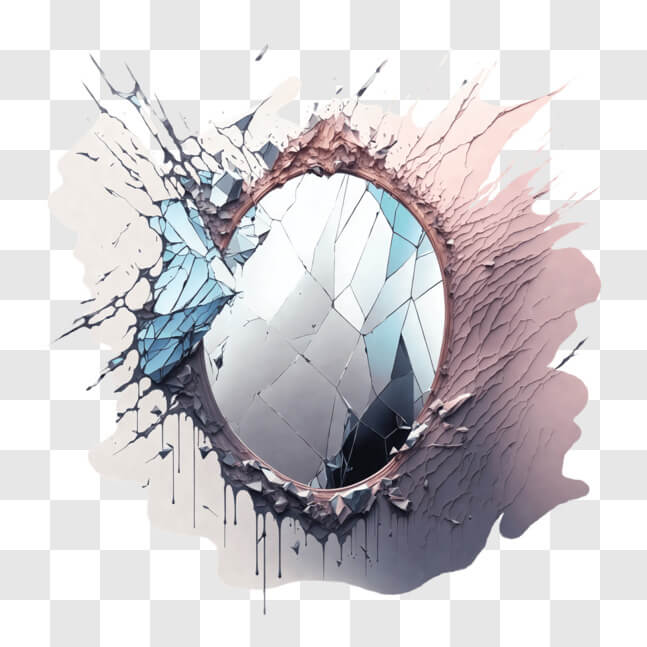 Download Shattered Mirror Art Piece Png Online Creative Fabrica