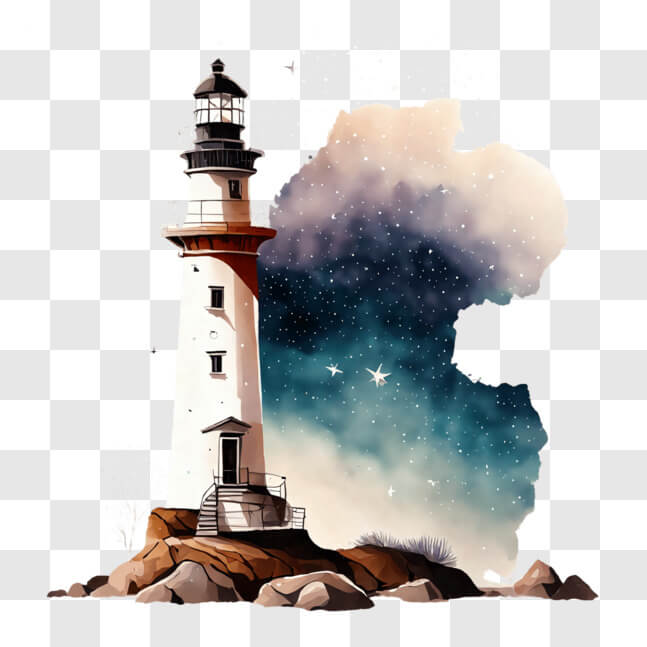 Download Michigan Outline Lighthouse with Stars PNGs Online - Creative ...