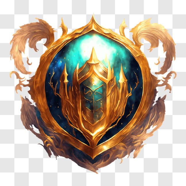 Download Golden Shield with Orb, Symbol of Hearthstone Game PNGs Online ...