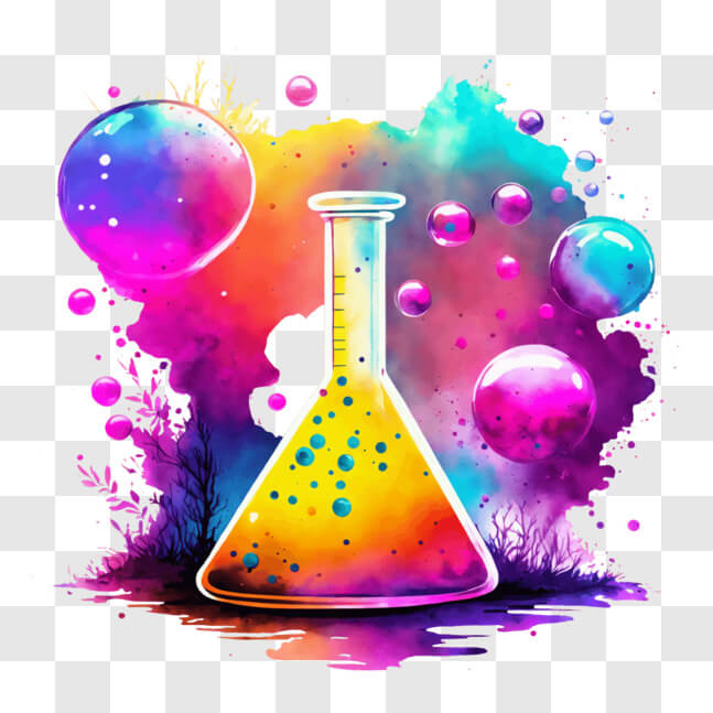 Download Colorful Science Beaker with Bubbles for Classroom or ...
