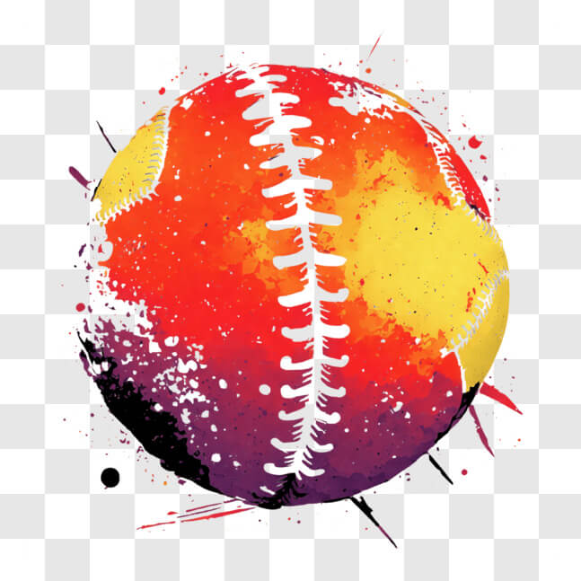 Download Colorful Paint Splattered Baseball PNGs Online - Creative Fabrica