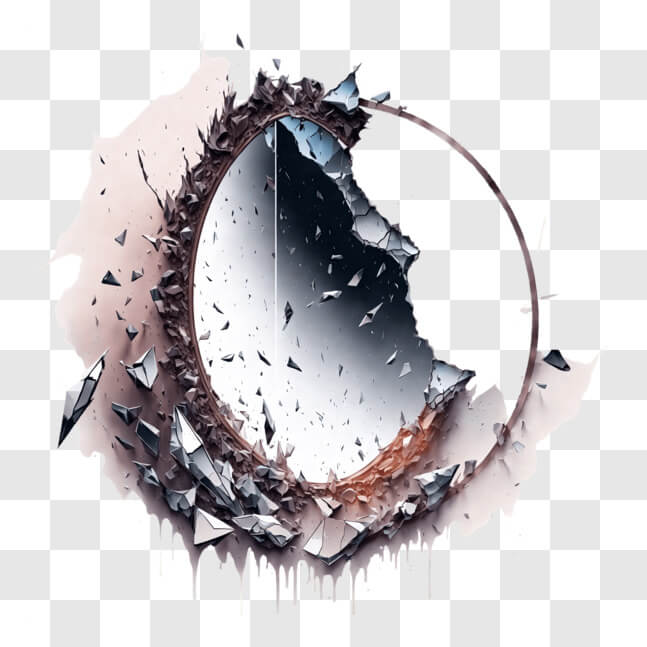 Download Broken Mirror with Shattered Glass for Mental Health Awareness ...