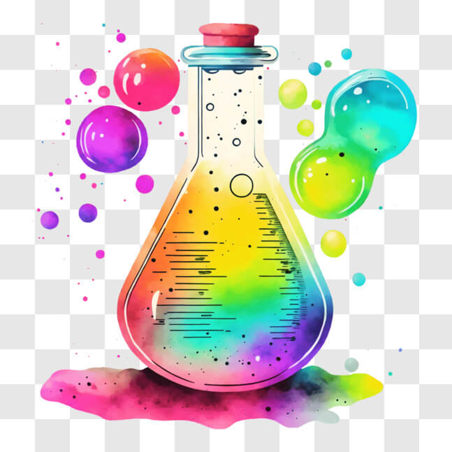 Descarga Ilustración de matraz de colores para educación científica ...