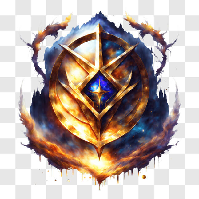 Download Shield with Stars and Flames PNGs Online - Creative Fabrica