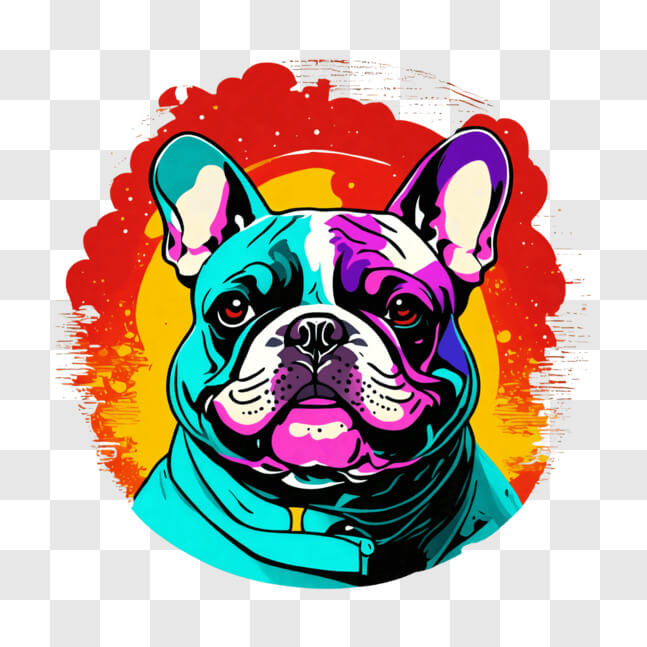 Download Colorful Drawing of an Adorable Bulldog PNGs Online - Creative ...