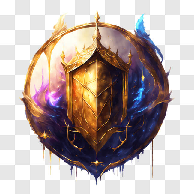 Download League of Legends Shield Logo with Gold and Blue Colors PNGs ...