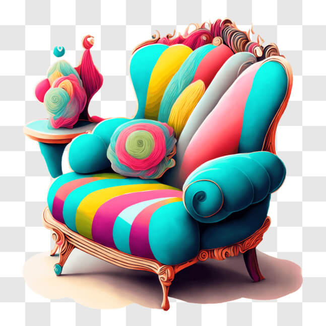 Download Colorful Chair in Eclectic Living Room or Bedroom PNGs Online ...